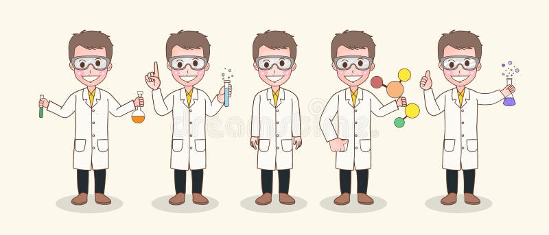 Collection of Man Scientist Character Holding Science Experiment ...