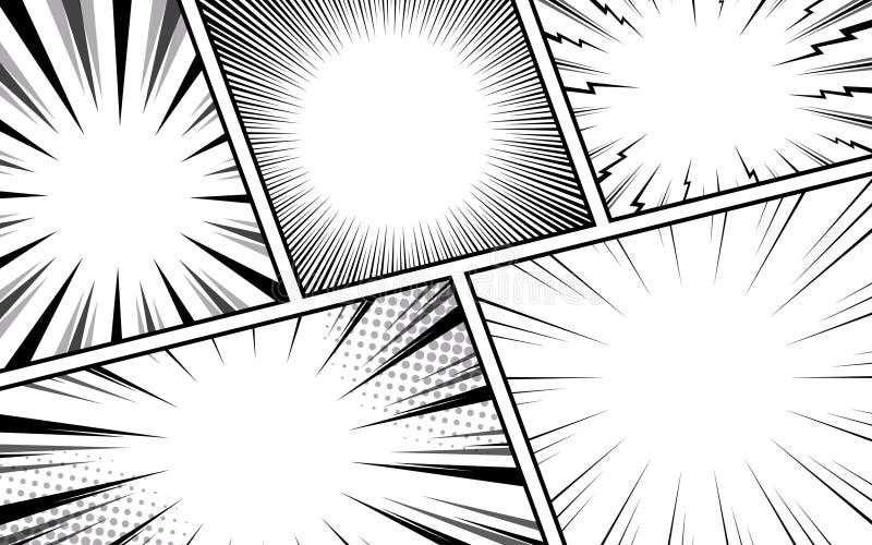 Collection of Manga Comic Motion Line Effect Backgrounds Stock Vector ...