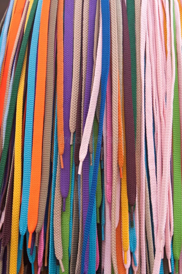 Collection of Many Colorful Shoelaces Stock Photo - Image of decoration ...