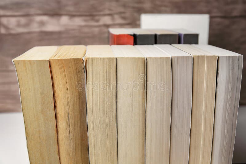 Collection of Many Different Books, Closeup View Stock Photo - Image of ...