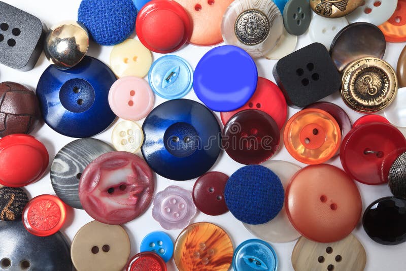 Collection of Many Different Buttons. Stock Image - Image of collection ...