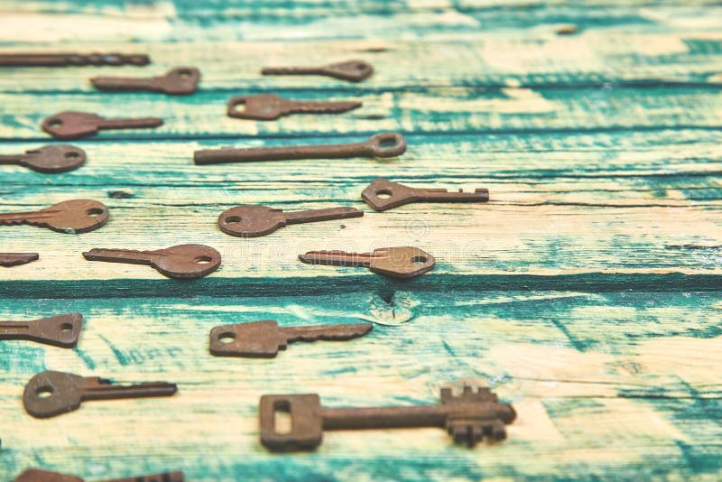 Collection of Many Different Old Retro Keys Stock Photo - Image of ...