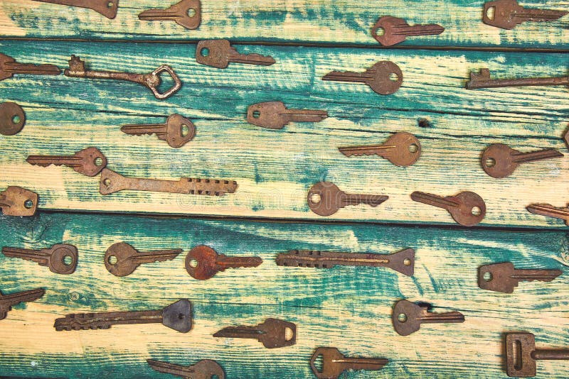 Collection of Many Different Old Retro Keys Stock Image - Image of ...