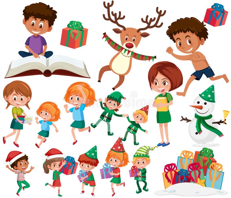 Collection of Many Kids Doing Different Activities Stock Vector ...