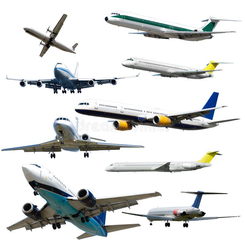 Plane Collection Isolated on a White Background. High Resolution Stock ...