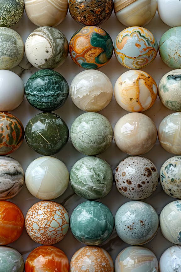 A Collection of Marble Eggs with Different Colors Stock Photo - Image ...