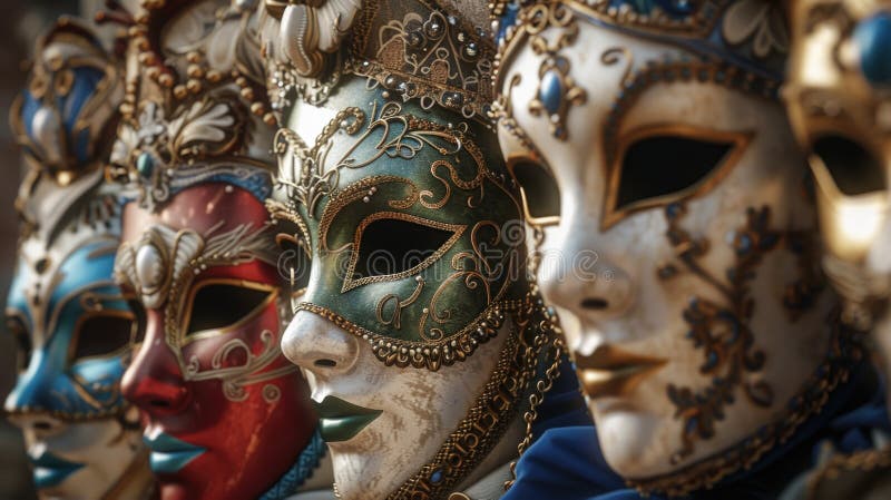 A Collection of Masks on a Table, Great for Decorative or Themed ...