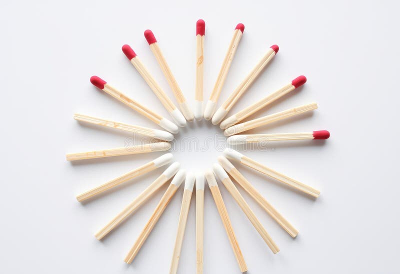 A Collection of Matchsticks Arranged in a Circle Stock Image - Image of ...