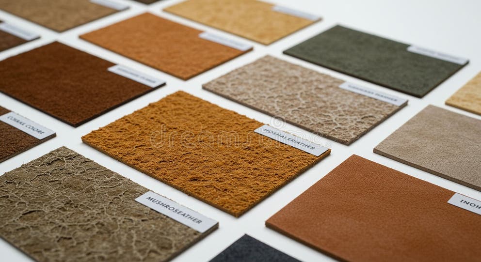 A Collection of Material Samples Displayed on a Flat Surface, Each ...