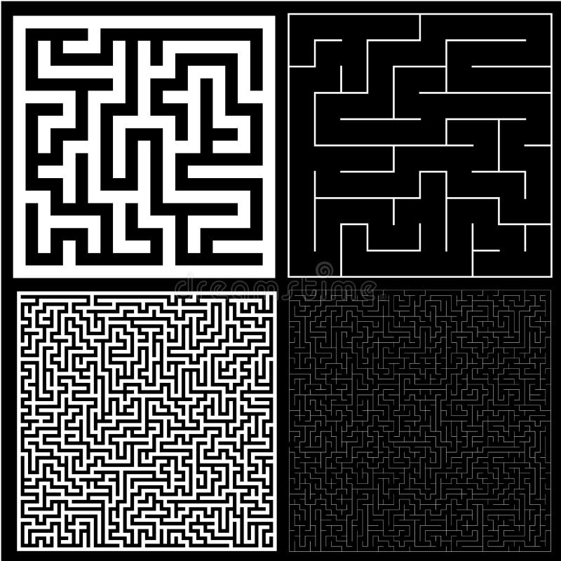 Collection of Maze with Solution. Vector Labyrinth Set. Stock Vector ... Collection of Maze with Solution. Vector Labyrinth Set. Stock Vector ...