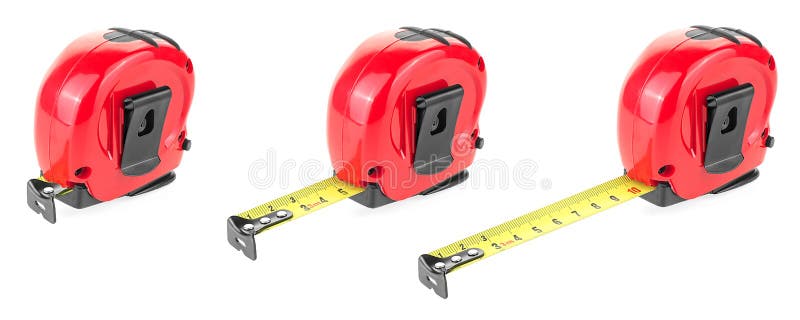 Collection of Measuring Tapes Isolated on White Background Stock Image ...