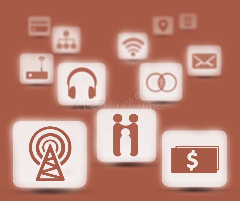 Collection of media icons stock illustration. Illustration of interface ...