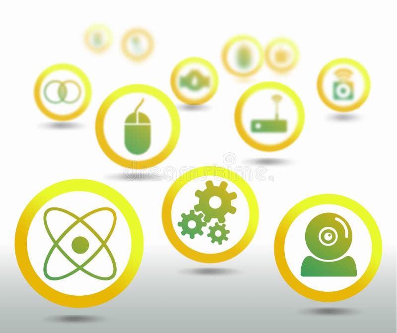 Collection of media icons stock illustration. Illustration of settings ...