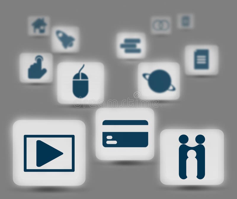 Collection of media icons stock illustration. Illustration of music ...