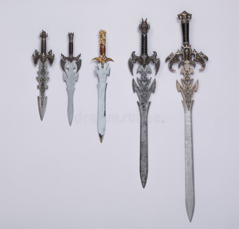 Collection of Medieval Swords, Knives Stock Image - Image of history ...
