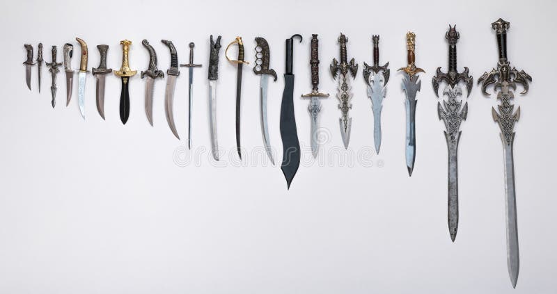 Collection of Medieval Swords, Knives Stock Image - Image of daggers ...