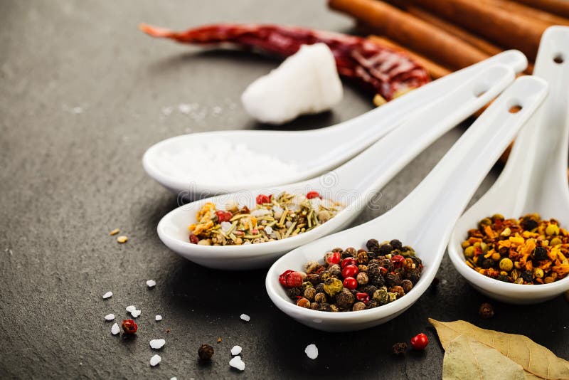 Collection Of Mediterranean Spices Stock Image - Image of colorful ...