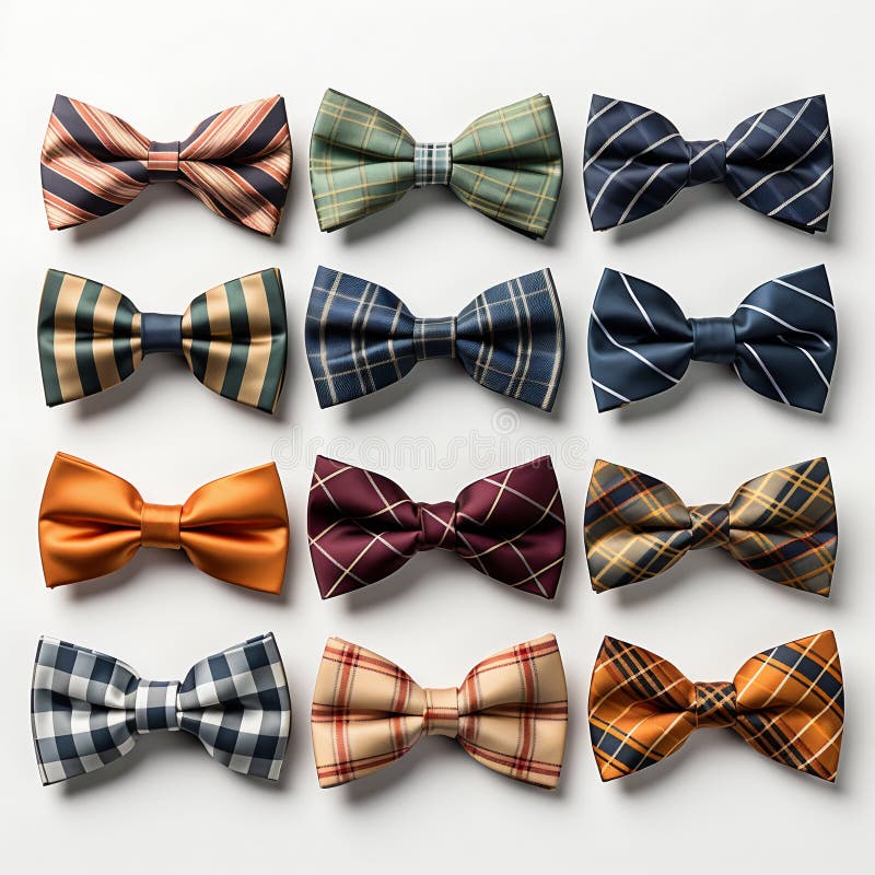 Collection of Men Bow Ties Isolated on White Background. Generative Ai ...
