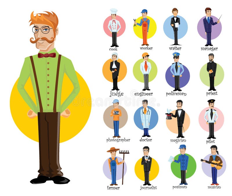 Collection of People Workers of Various Different Occupations or ...