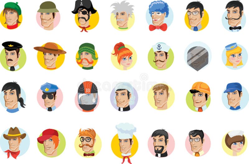 Collection of Men and Women People Workers of Various Different ...