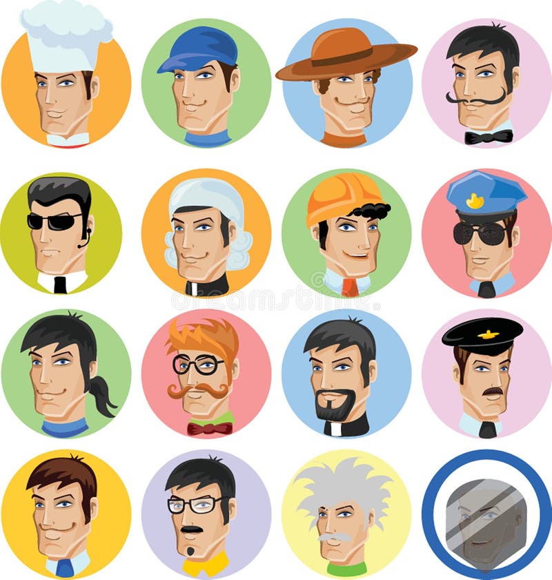 Collection of Men and Women People Workers of Various Different ...