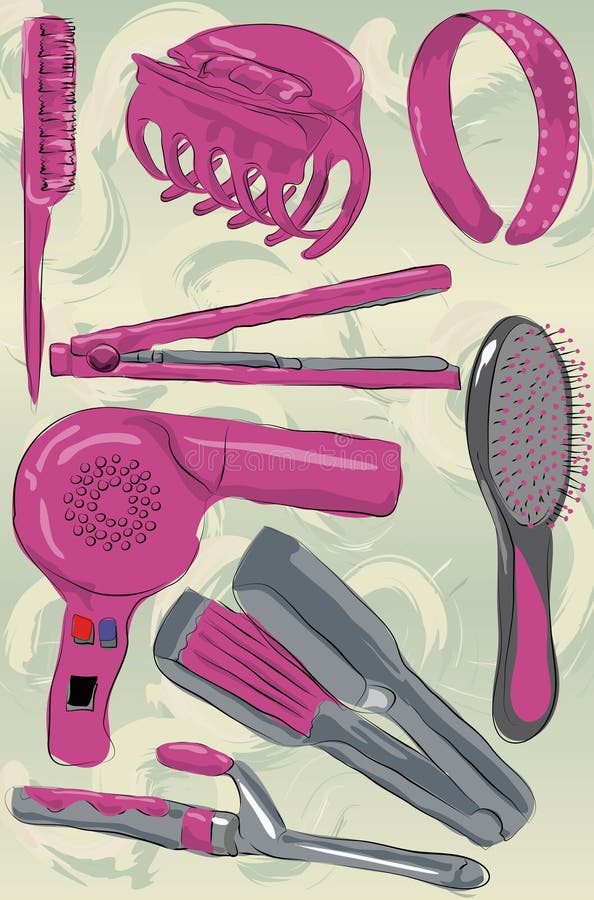 Collection Of Messy Hand Drawn Hair Care Products Stock Vector ...