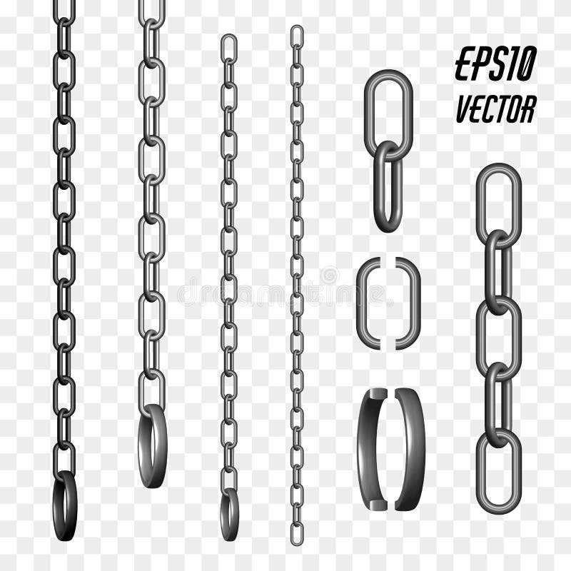 Metal Chain Links Illustration Stock Vector - Illustration of connect ...
