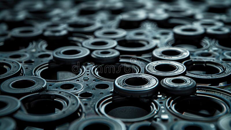 A Collection of Metal Components Stacked on a Surface Stock Photo ...