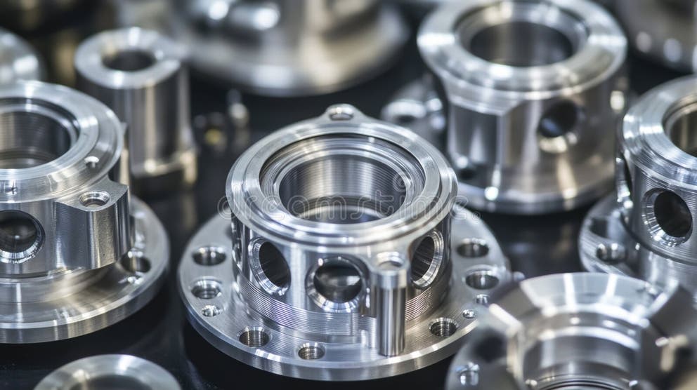 A Collection of Metal Flanges Arranged on a Table Stock Photo - Image ...