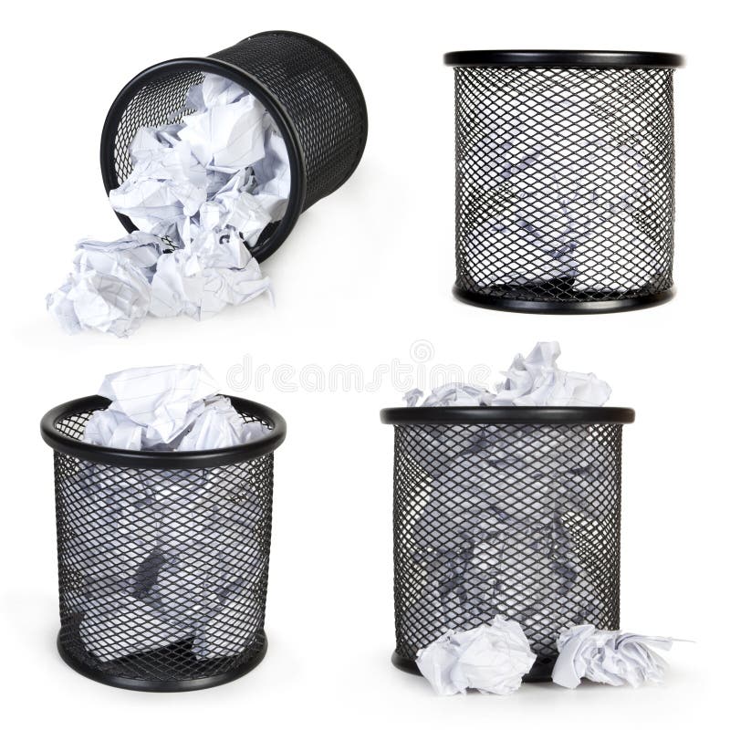 Collection Metal Trash Bin from Paper Stock Photo - Image of crumpled ...