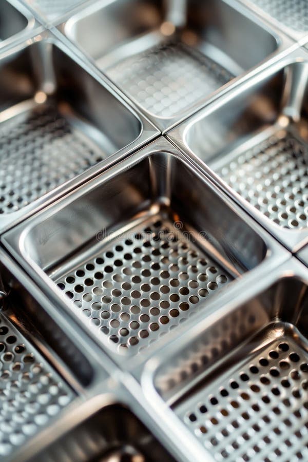 A Collection of Metal Trays Stacked on Top of Each Other, Ideal for Use ...