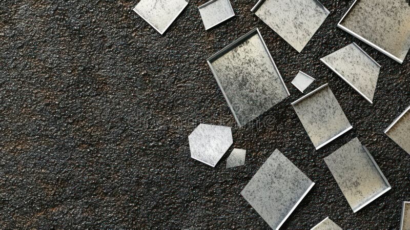 A Collection of Metallic Geometric Shapes Scattered on a Textured ...