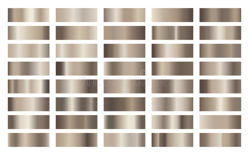 Collection of Metallic Gradient. Brilliant Plates with Metallic Effect ...