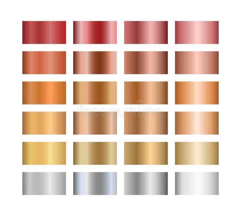 Collection of Metallic Gradient Colors. Vector Stock Illustration ...