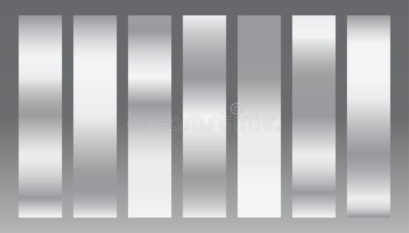 Collection of Metallic Grey Gradient Palette for Ui/ux Element Kit ...