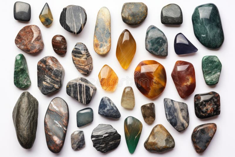 Collection of Meteor Stones on a Plain Surface Stock Illustration ...