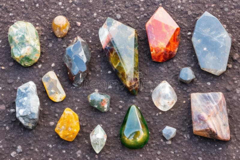 Collection of Meteor Stones on a Plain Surface Stock Image - Image of ...