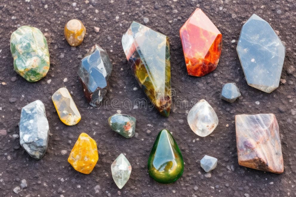 Collection of Meteor Stones on a Plain Surface Stock Image - Image of ...