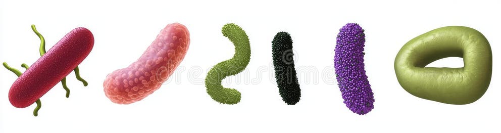 A Collection of Microbes Pathogen Cells with Different Types of ...