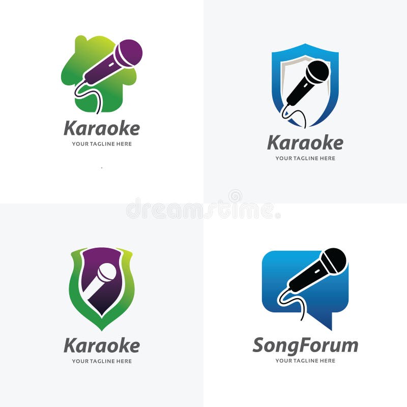 Collection of Microphone Logo Design Template Stock Vector ...