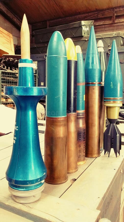 Collection of Military Shells Stock Image - Image of metal, weapons ...