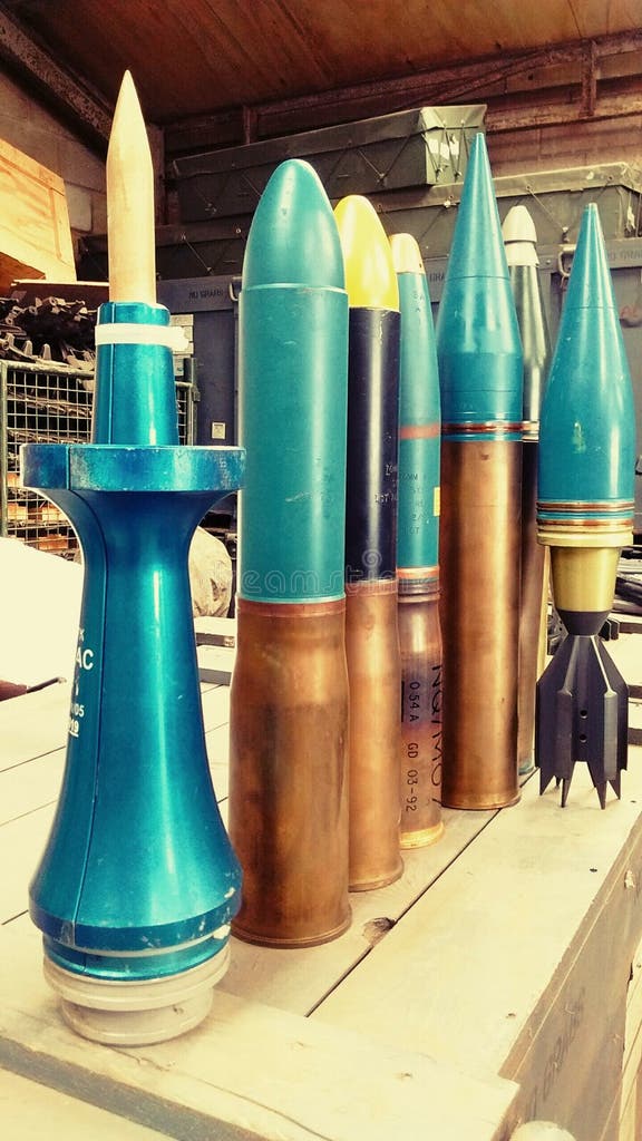 Collection of Military Shells Stock Image - Image of metal, weapons ...