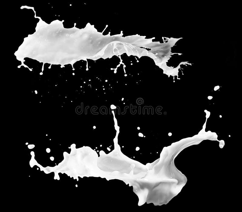 Collection of Milk Splashes. a Splash of Milkshake Stock Illustration ...