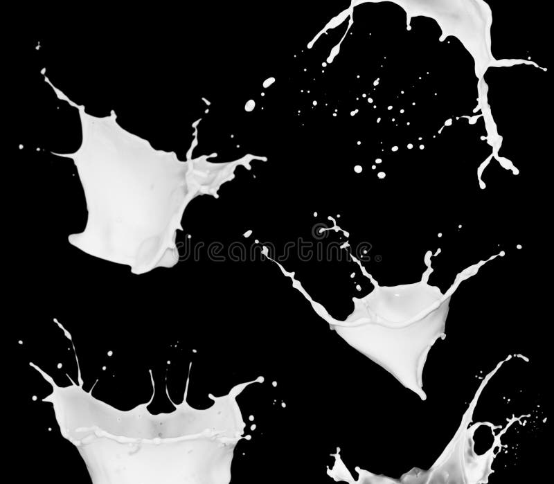 Collection of Milk Splashes. a Splash of Milkshake Stock Illustration ...