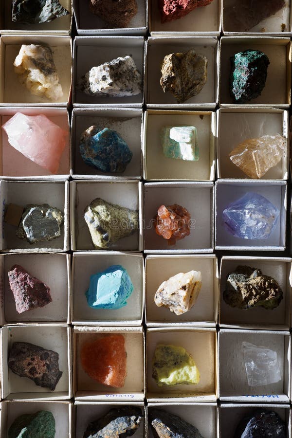 Collection of Minerals Isolated Stock Image - Image of mining, industry ...
