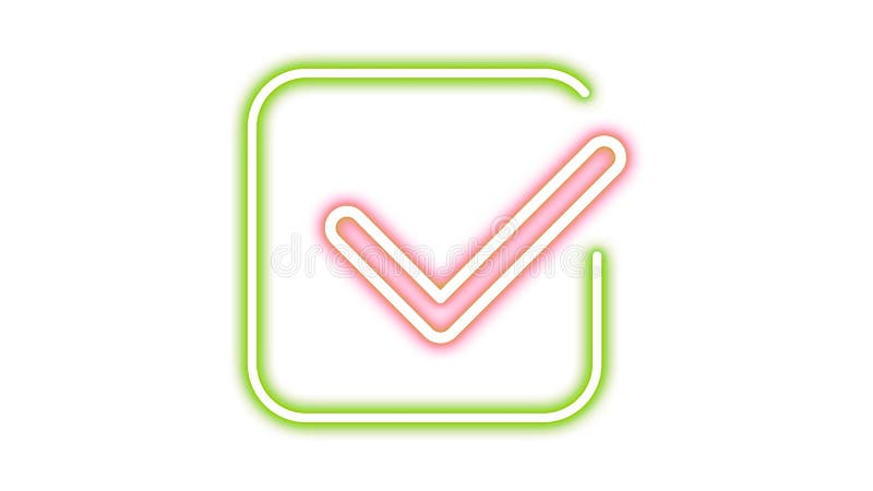 Neon Green Checkbox with Red Checkmark Icon Png Stock Photo ...