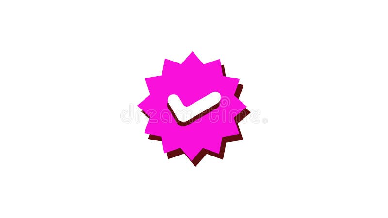 Bright Pink Starburst Badge with White Check Mark PNG Stock Photo ...