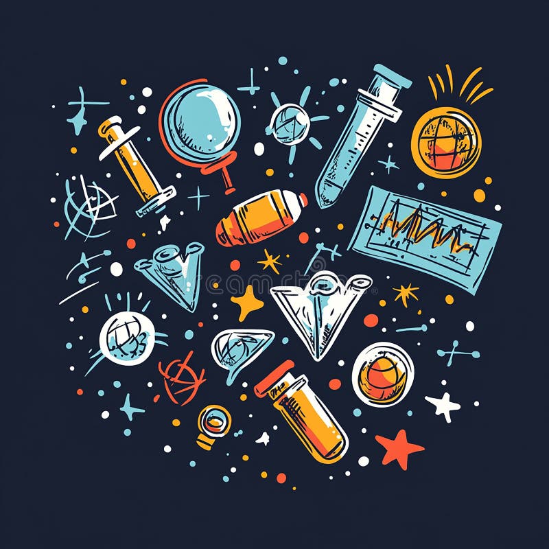 STEM Icons: Science, Technology, Engineering, and Math Symbols Stock ...