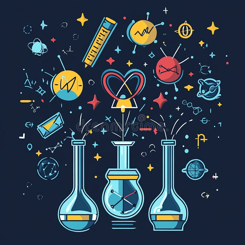 STEM Icons: Science, Technology, Engineering, and Math Symbols Stock ...