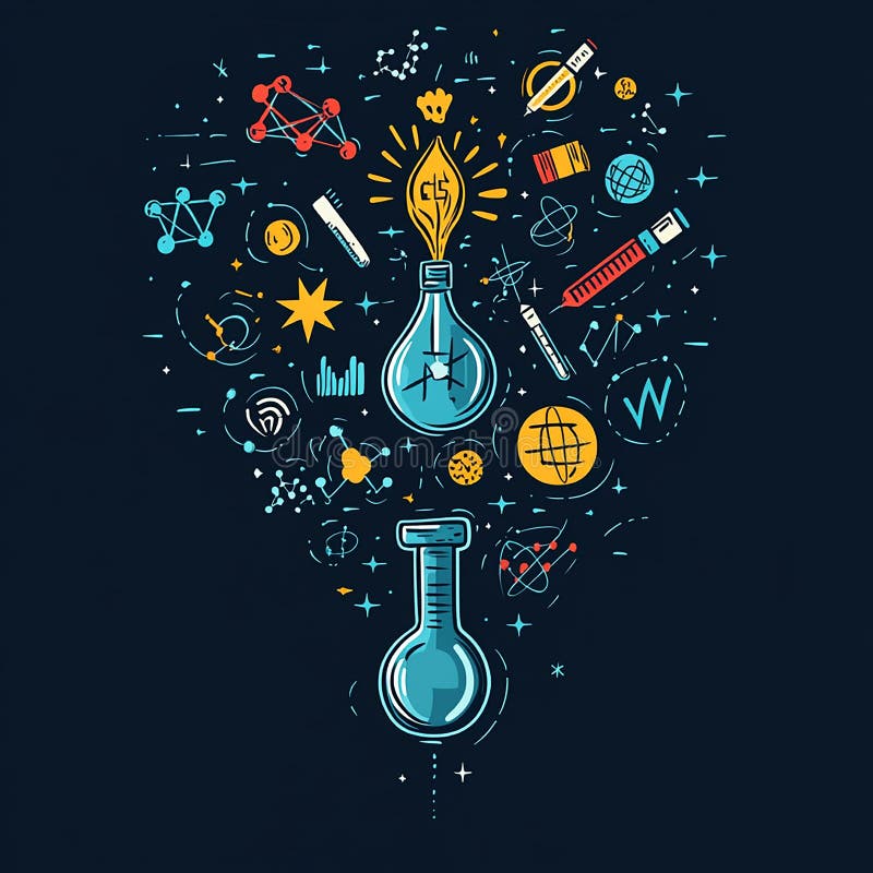 STEM Icons: Science, Technology, Engineering, and Math Symbols Stock ...